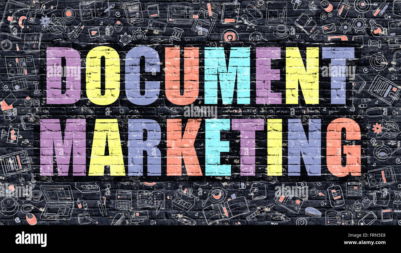Document Marketing in Multicolor. Doodle Design Stock Photo - Alamy