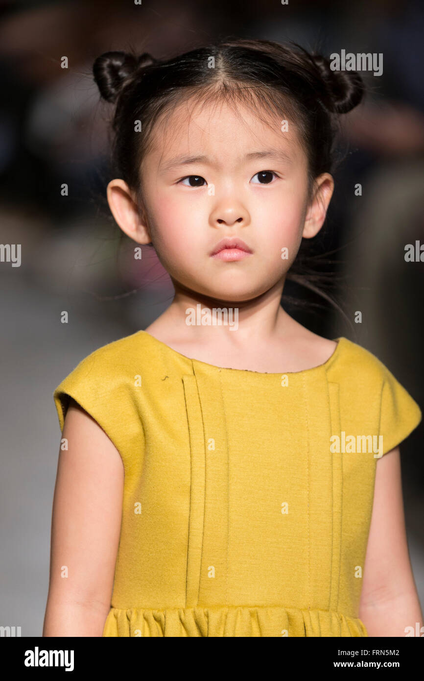 New York, NY USA - March 12, 2016: Young model walks runway for Sen-35 ...