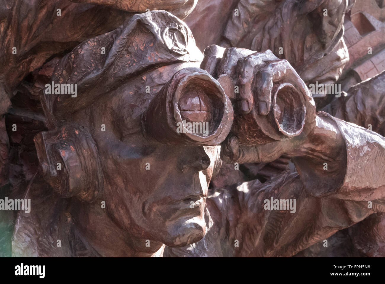 A Monument with a series of sculptures of British Military Personnel ...