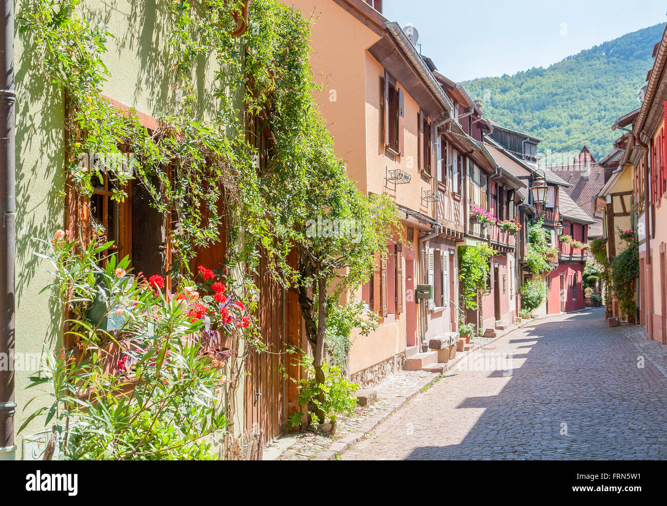 Idyllic scenery in Kaysersberg, a city in Alsace, France Stock Photo ...
