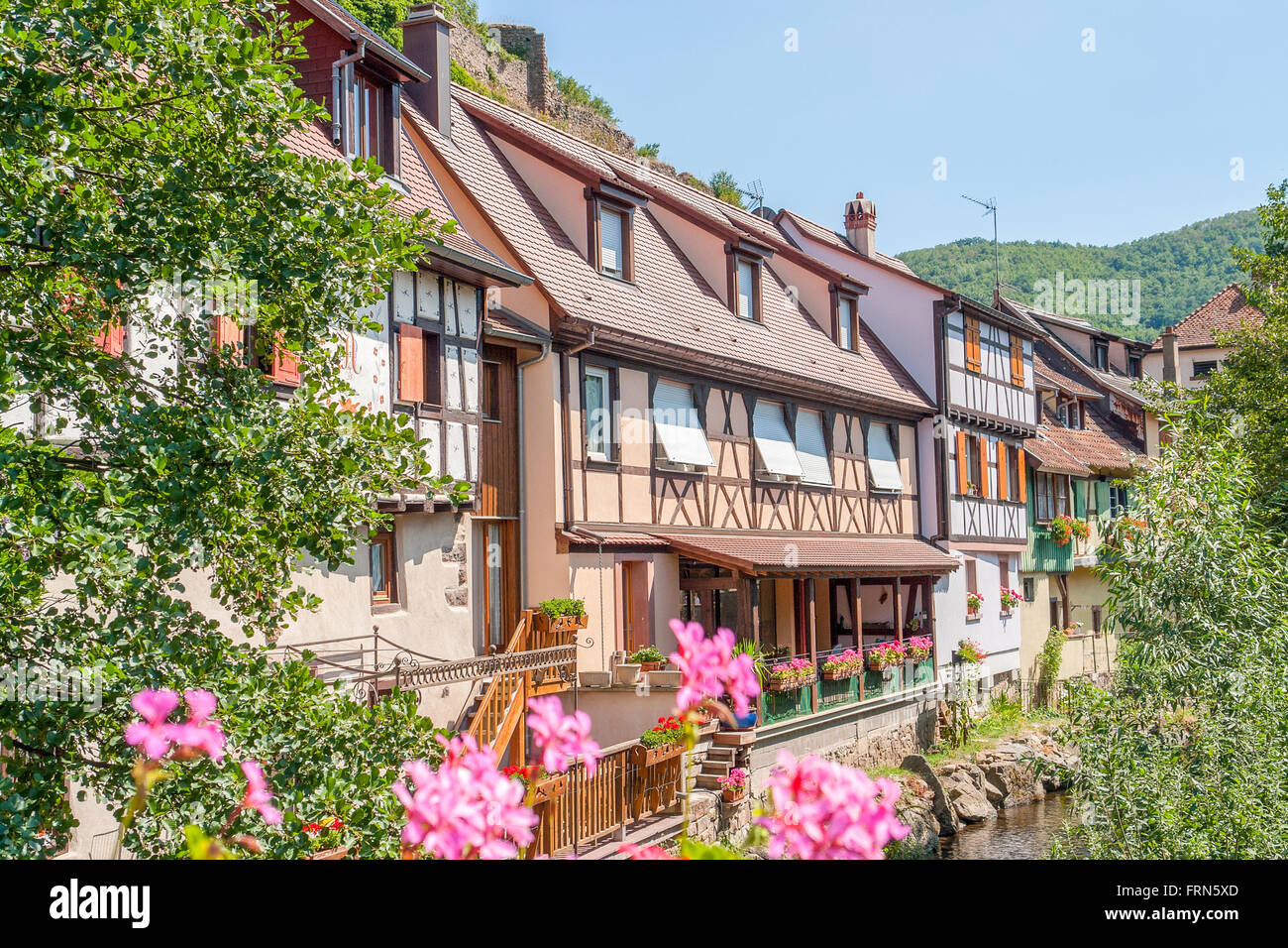 Idyllic scenery in Kaysersberg, a city in Alsace, France Stock Photo ...