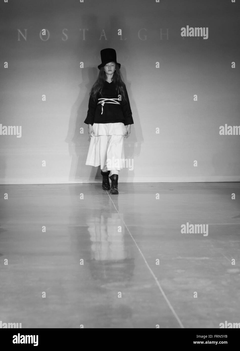 New York, NY USA - March 12, 2016: Young model walks runway for Little ...