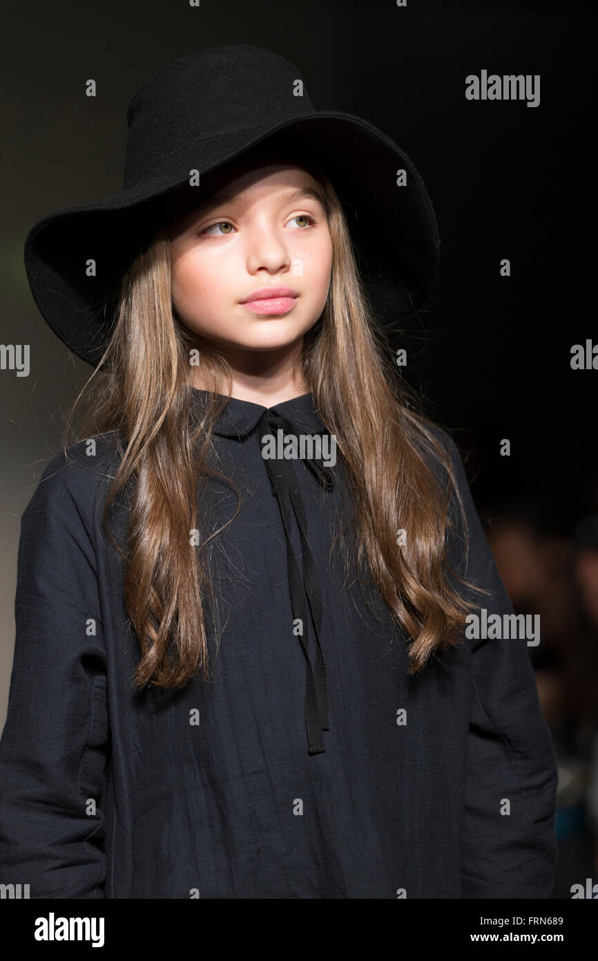 New York, NY USA - March 12, 2016: Young model walks runway for Little ...
