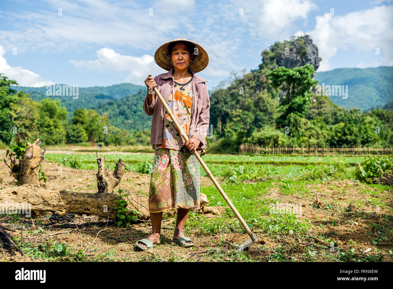 Asia. South-East Asia. Laos. Province of Vang Vieng. Rural village ...