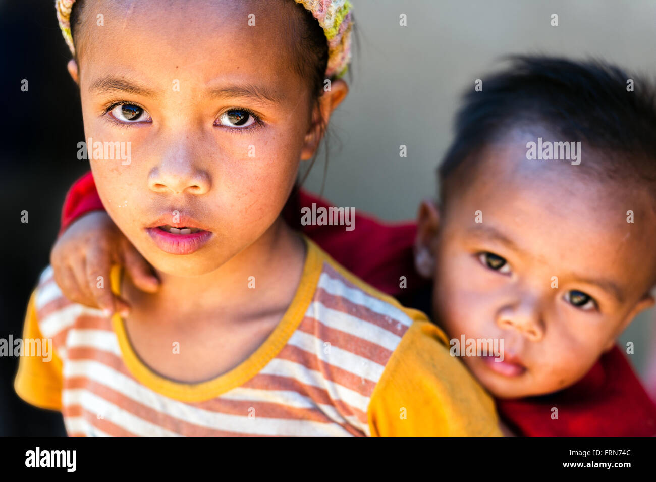 Asia. South-East Asia. Laos. Province of Vang Vieng. Rural village ...