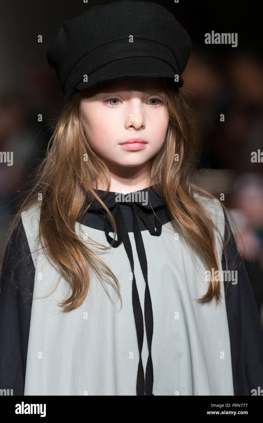 New York, NY USA - March 12, 2016: Young model walks runway for Little ...