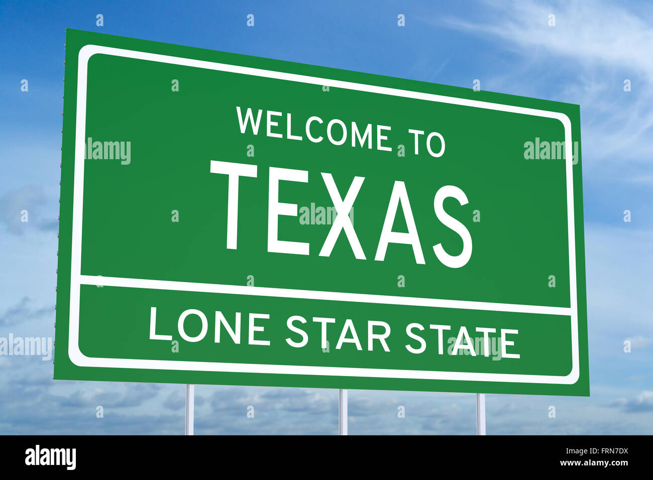 Welcome to Texas state concept on road sign Stock Photo - Alamy
