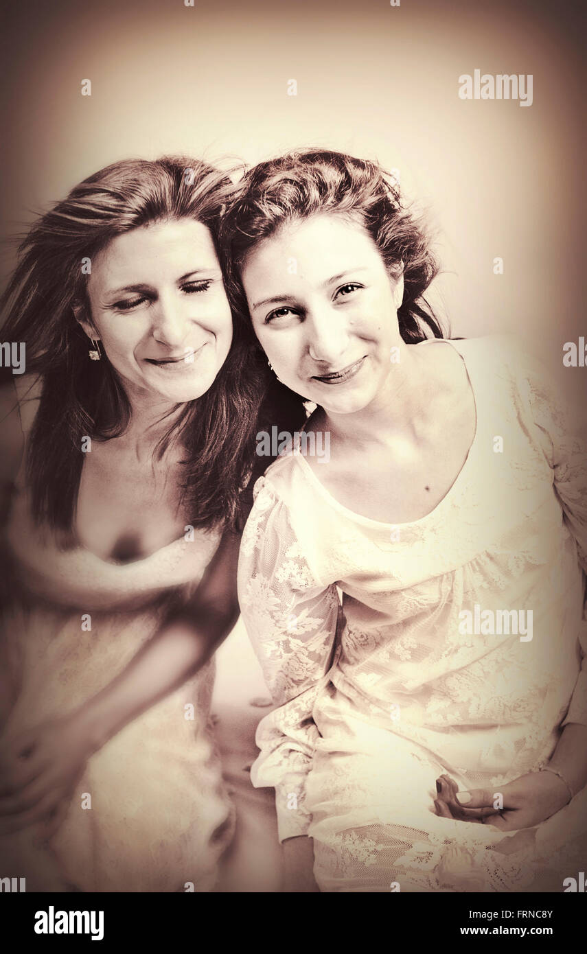 two women smiling Stock Photo - Alamy