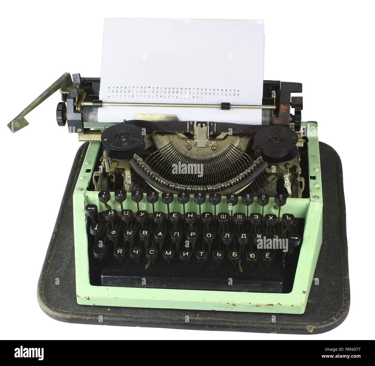 old cyrillic typewriter isolated on white background Stock Photo - Alamy