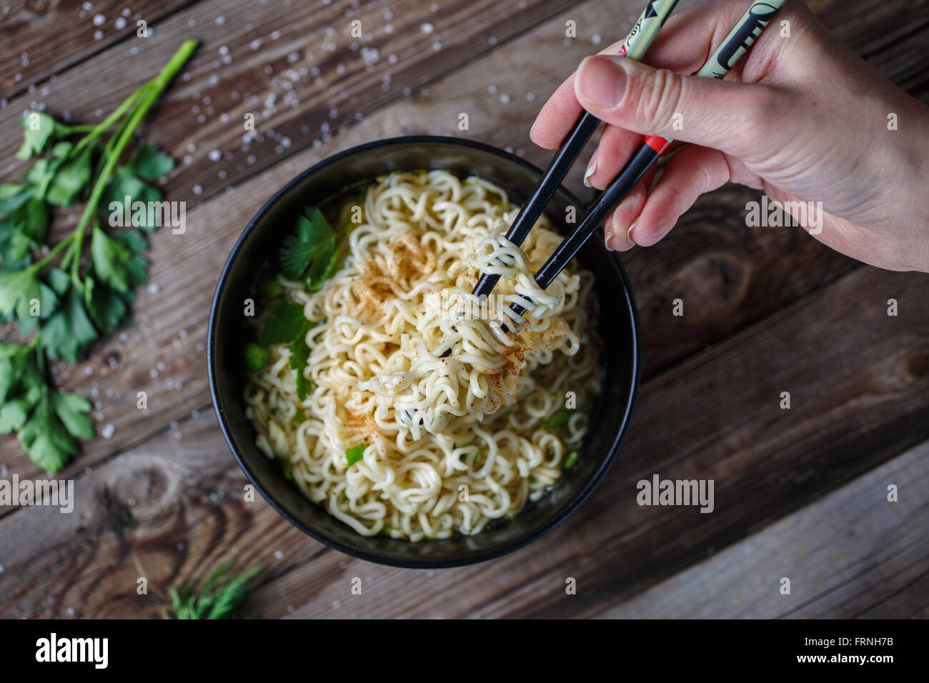 Chinese noodles. Top view Stock Photo - Alamy