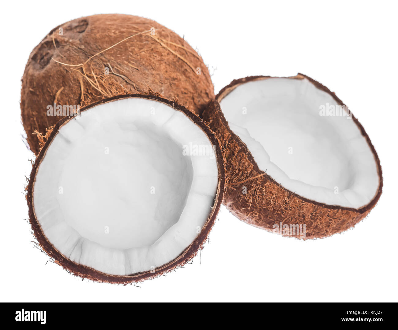 Coconut on white background Stock Photo - Alamy