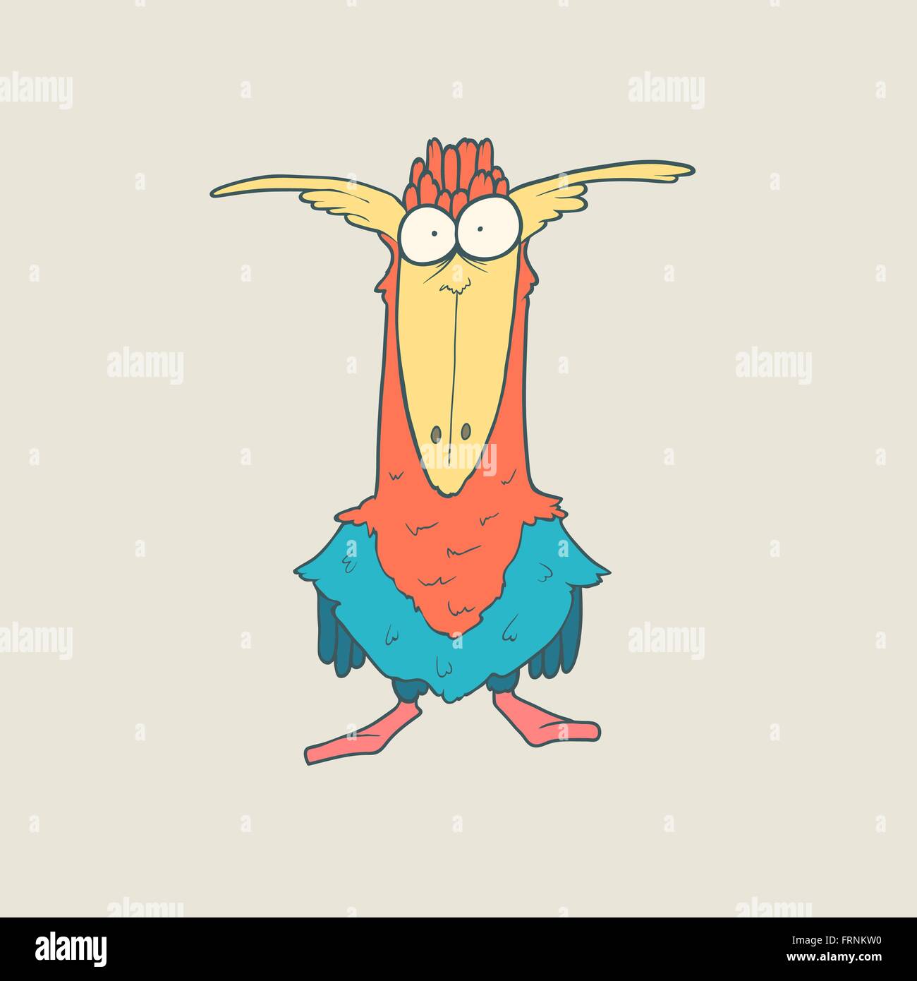 Vector hand drawn funny bird on plain background Stock Vector Image ...