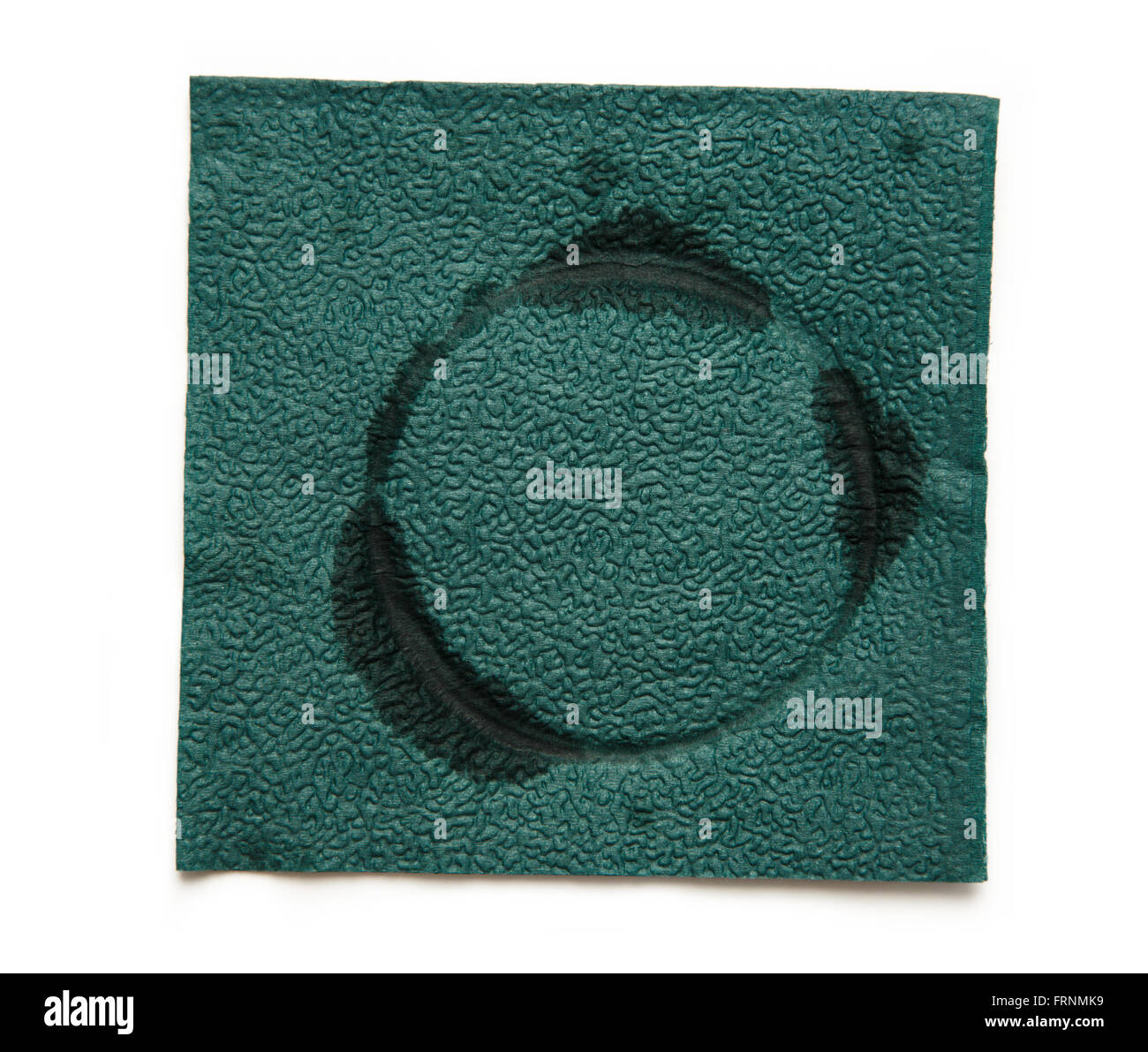 Dirty napkin in closeup isolated on white background Stock Photo - Alamy