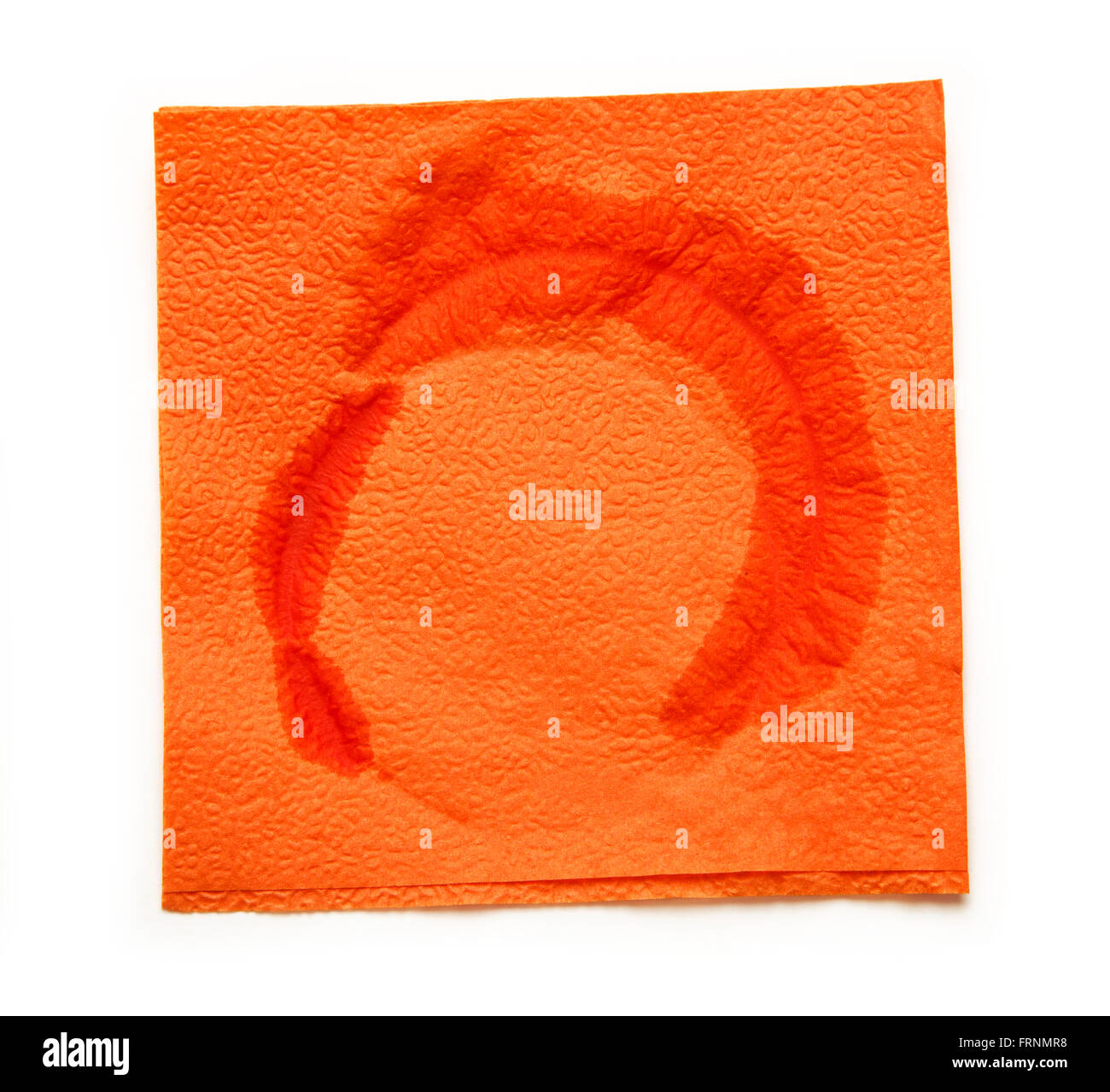 Dirty napkin in closeup isolated on white background Stock Photo - Alamy