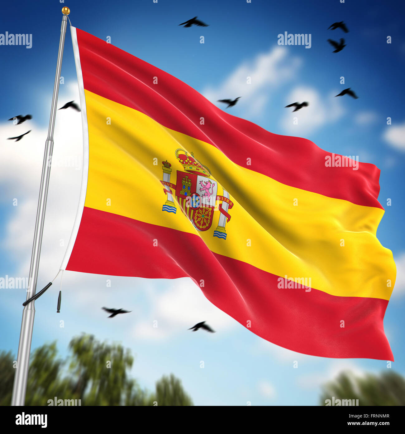 Flag of Spain , This is a computer generated and 3d rendered image ...