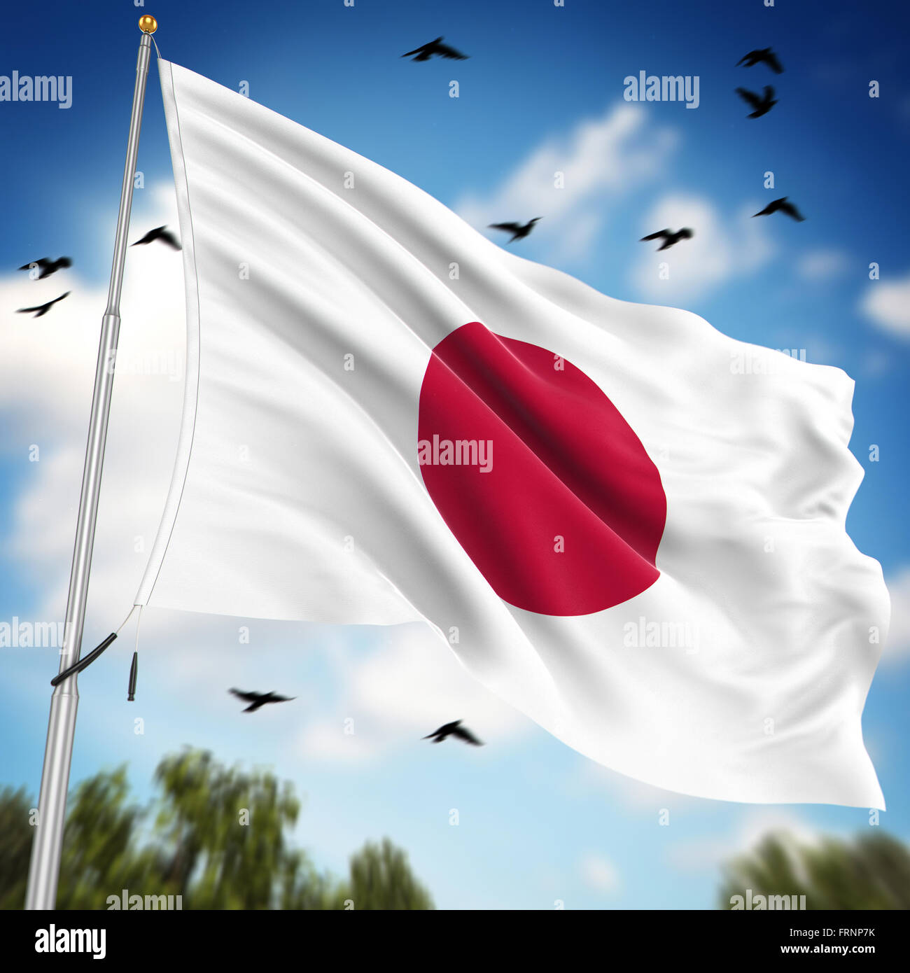 Flag of Japan , This is a computer generated and 3d rendered image ...