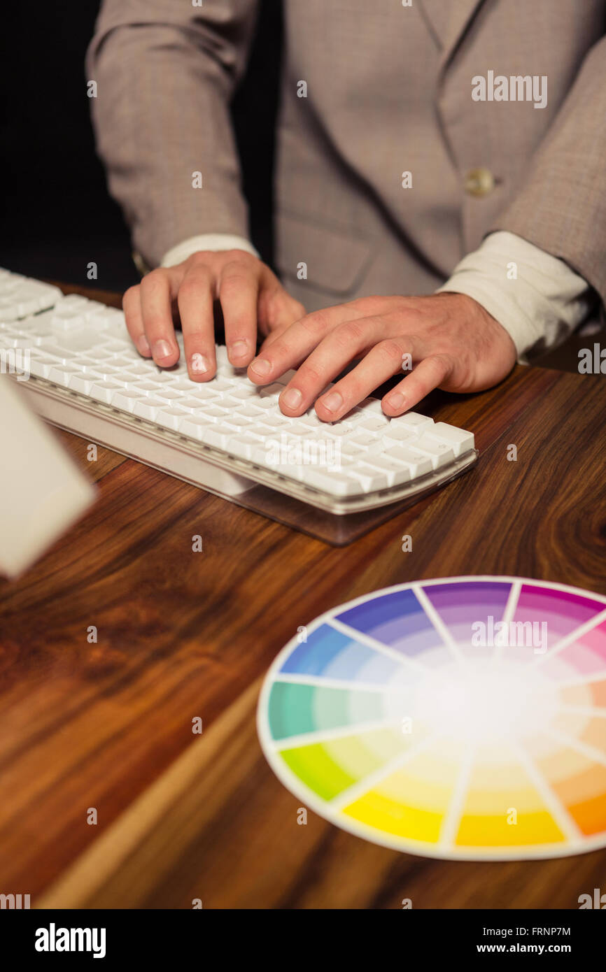 Creative businessman using computer Stock Photo - Alamy