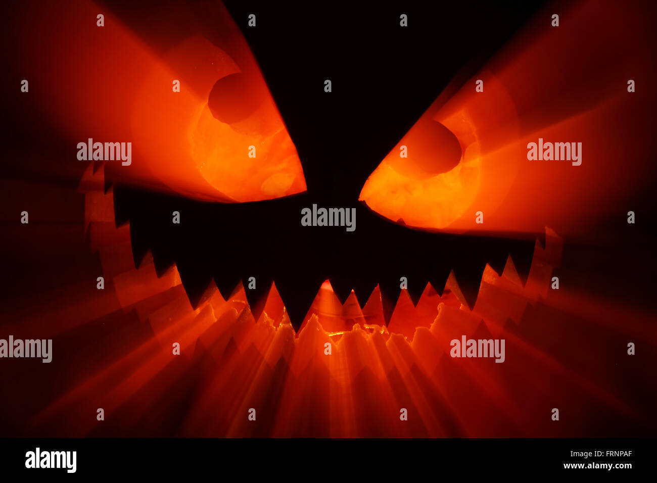 Halloween Jack-o-lantern monster light effects Stock Photo - Alamy