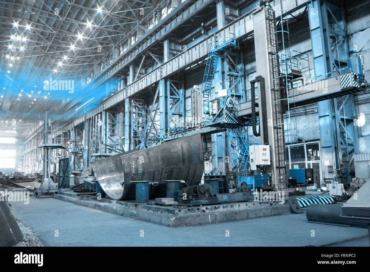 Machine shop of metallurgical works indoors room Stock Photo - Alamy