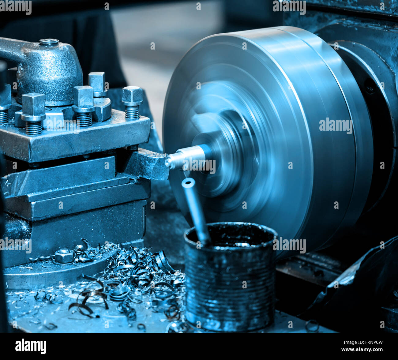Turning lathe in the workshop in closeup Stock Photo - Alamy