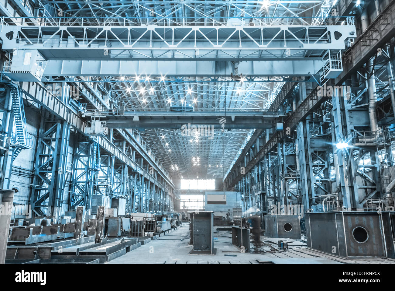 Machine shop of metallurgical works indoors room Stock Photo - Alamy