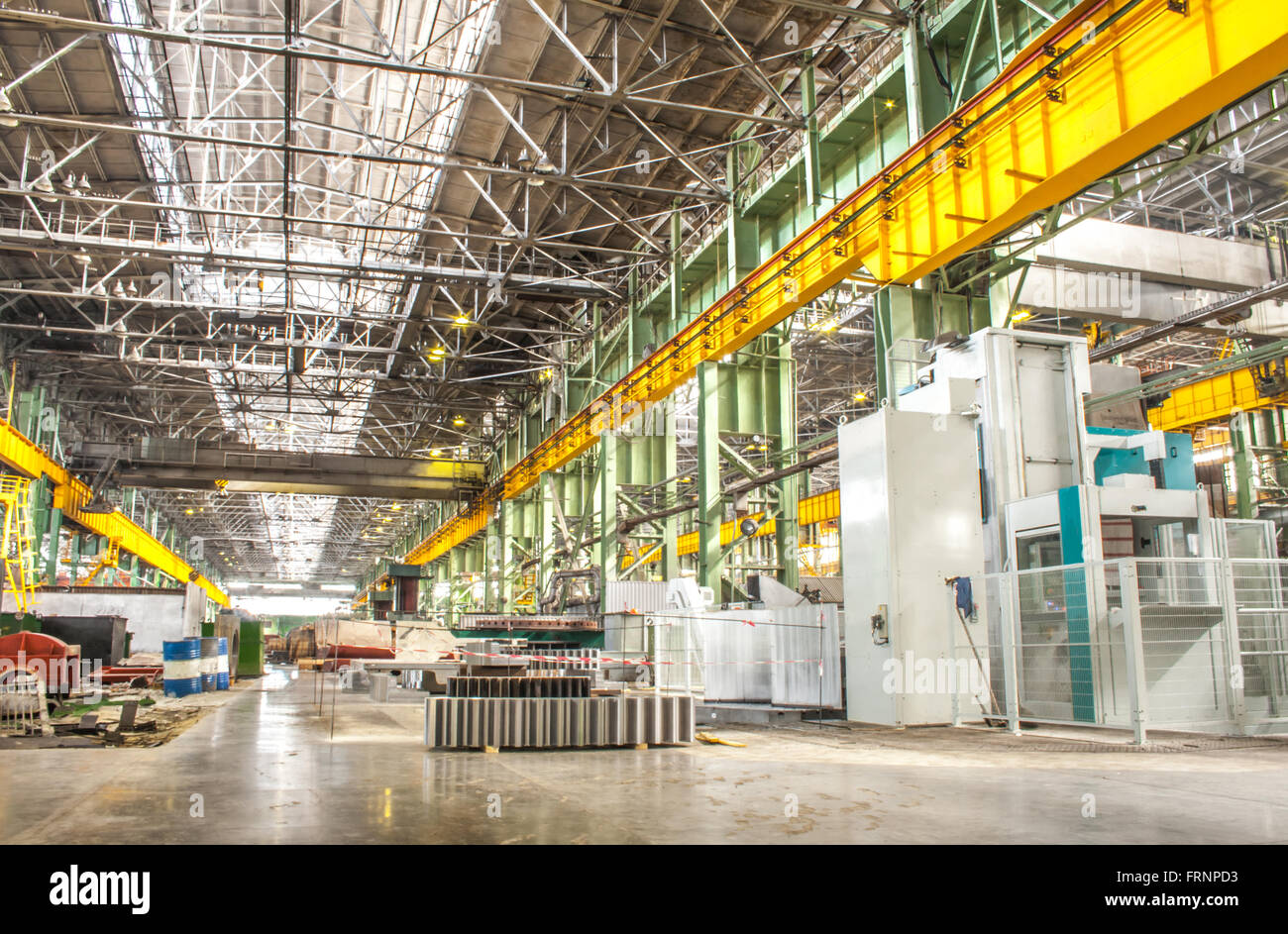 Machine shop of metallurgical works indoors room Stock Photo - Alamy