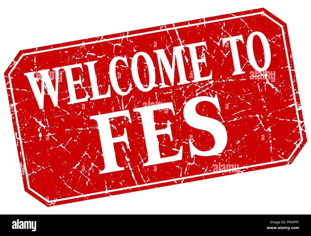 welcome to Fes red square grunge stamp Stock Photo - Alamy