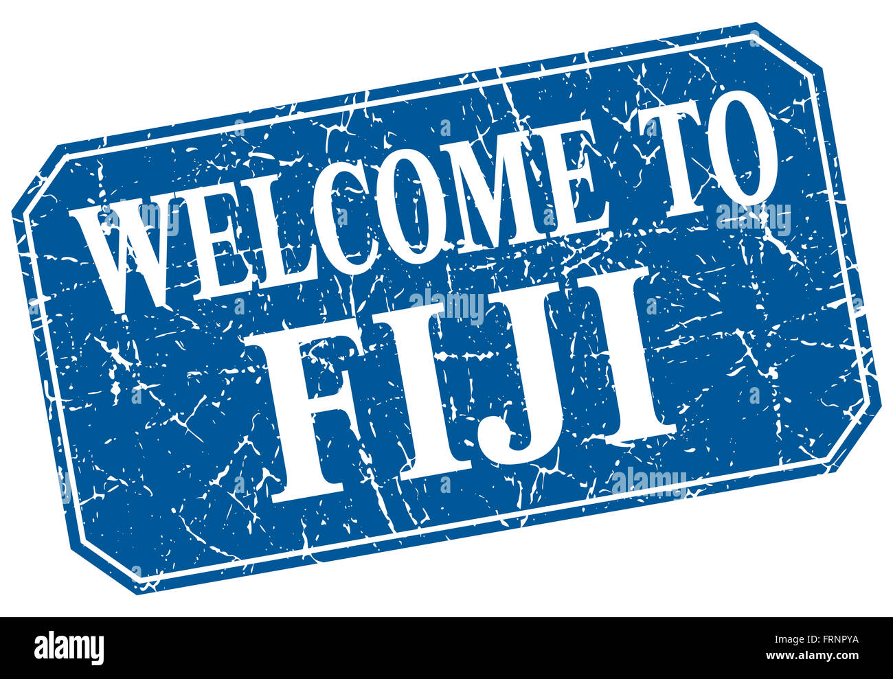 welcome to Fiji blue square grunge stamp Stock Photo - Alamy