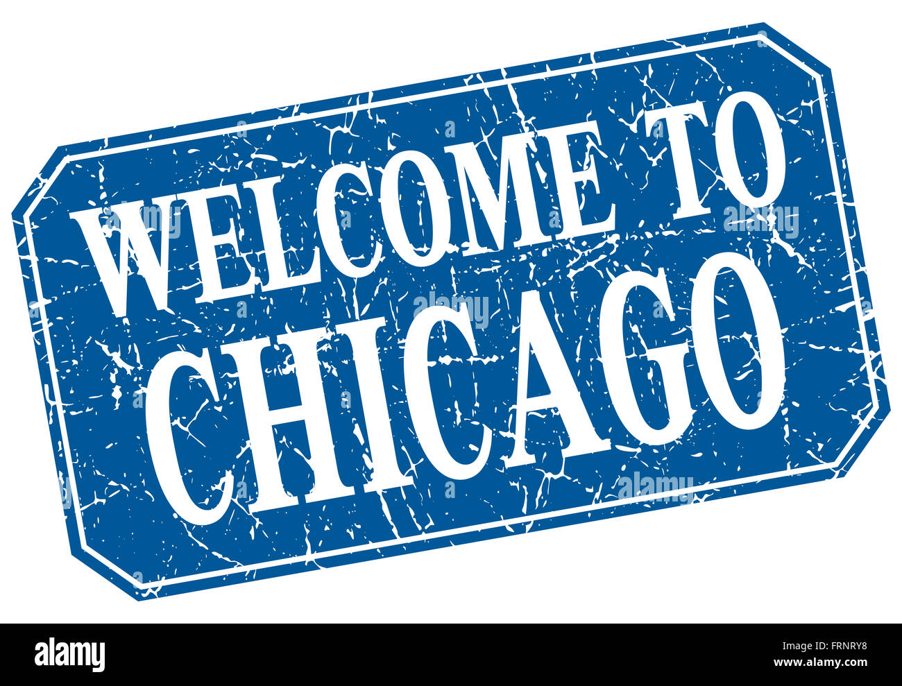 welcome to Chicago blue square grunge stamp Stock Photo - Alamy