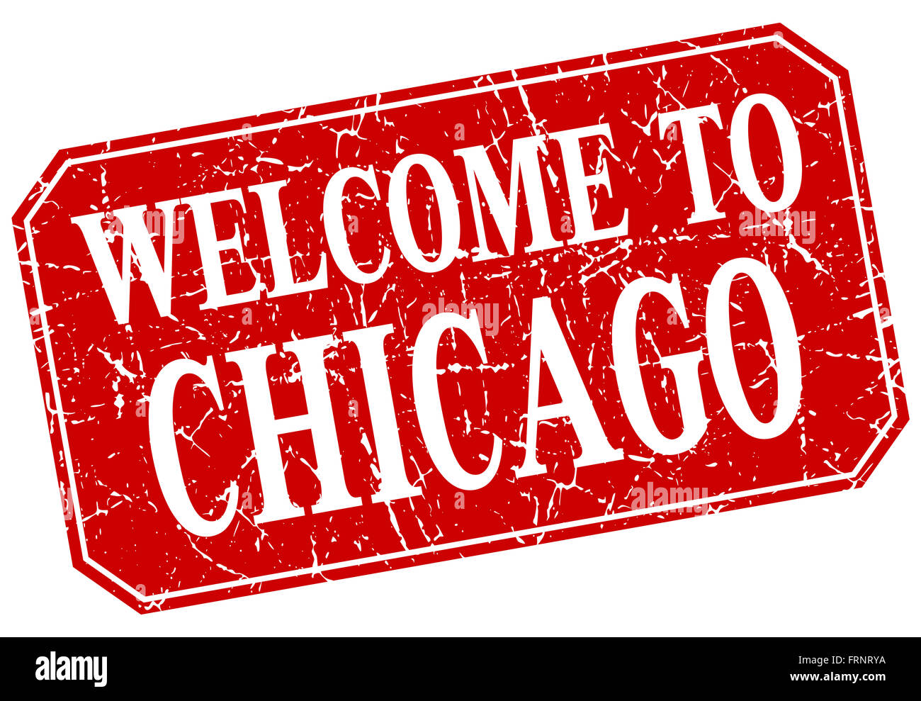 welcome to Chicago red square grunge stamp Stock Photo - Alamy