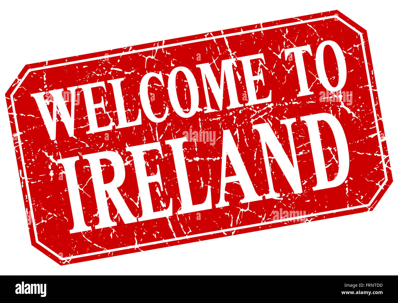 welcome to Ireland red square grunge stamp Stock Photo - Alamy