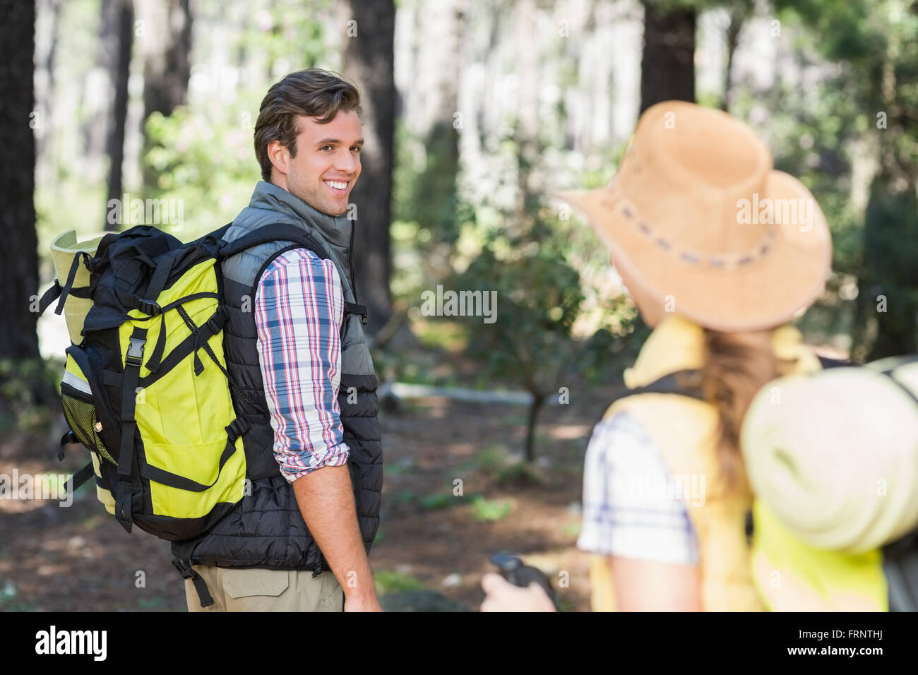Young man woman hiking hi-res stock photography and images - Alamy
