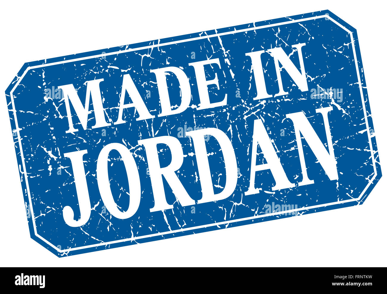 made in Jordan blue square grunge stamp Stock Photo - Alamy