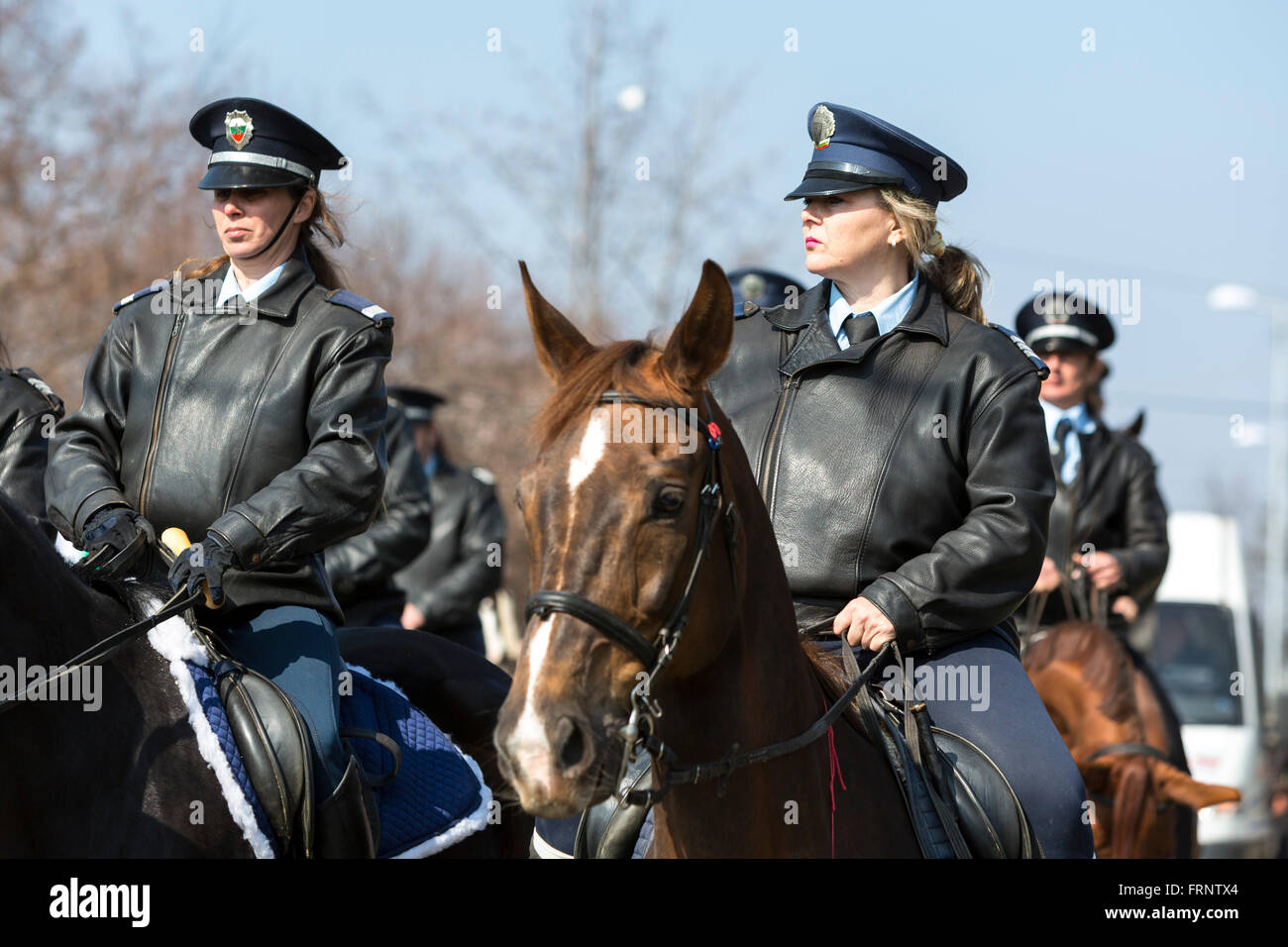 Sofia, Bulgaria - March 19, 2016: Policemen and policewomen from Horse ...