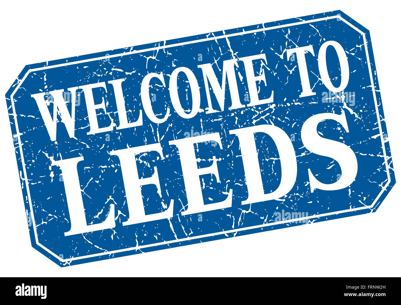 welcome to Leeds blue square grunge stamp Stock Photo - Alamy