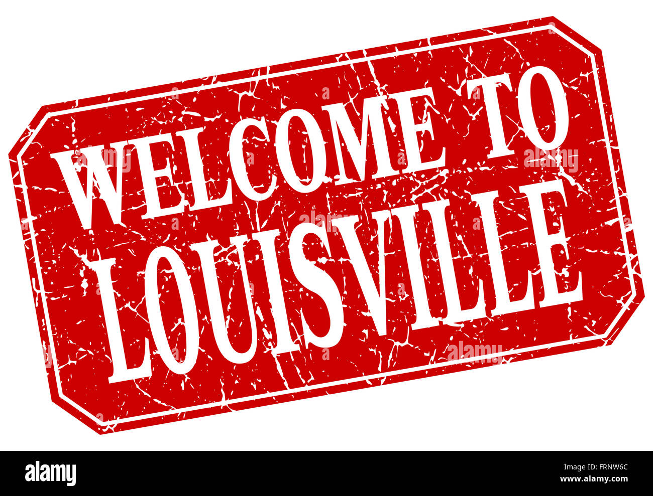 welcome to Louisville red square grunge stamp Stock Photo - Alamy
