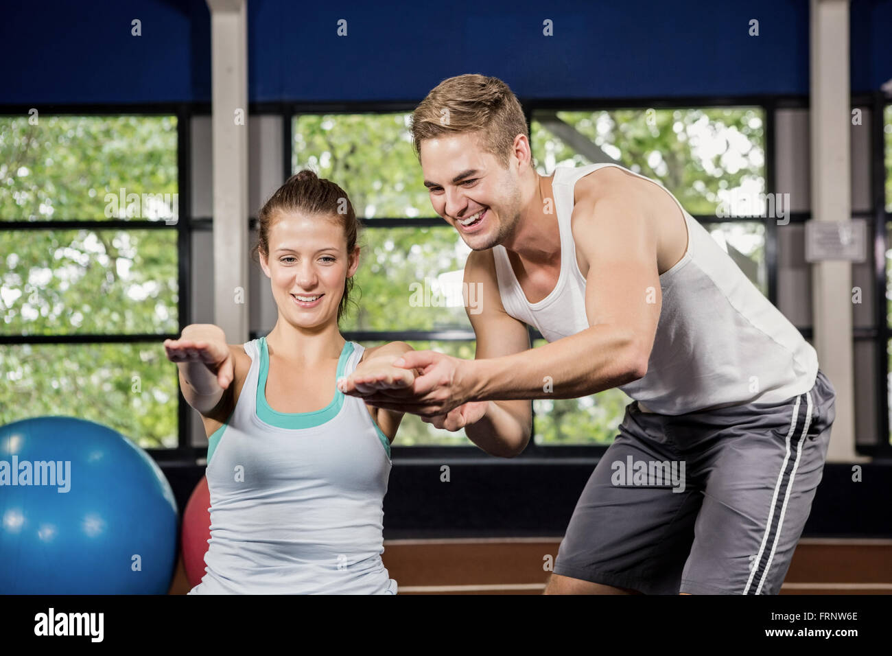 Woman crunches trainer hi-res stock photography and images - Alamy