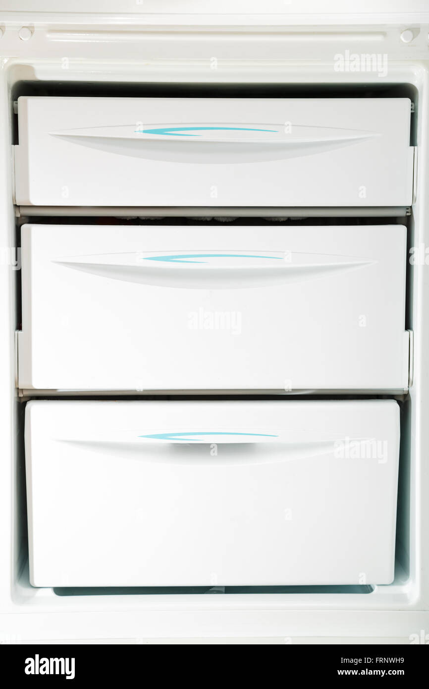 White boxes of home refrigerator in closeup Stock Photo - Alamy