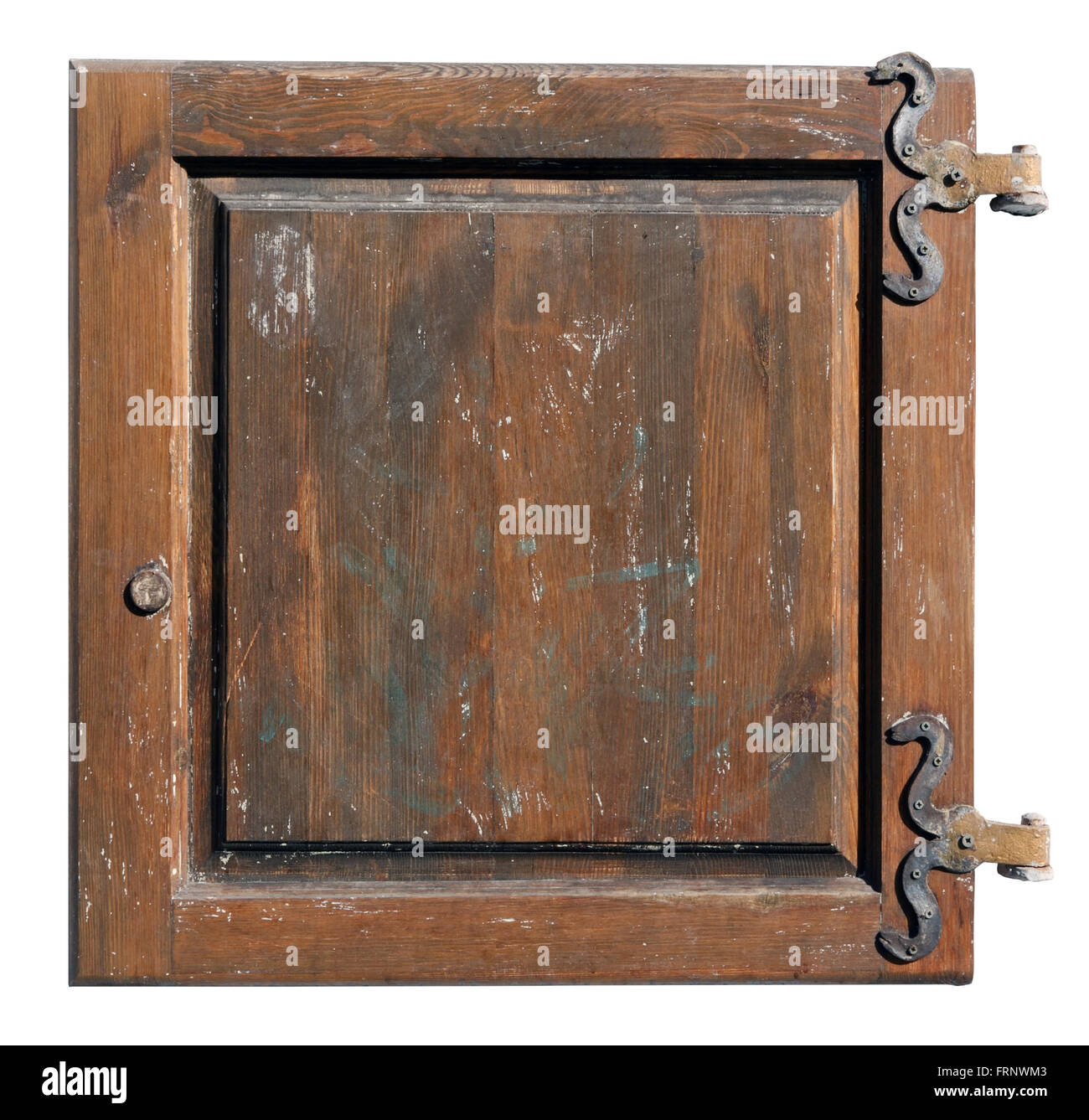 Ancient oak wooden dirty window shutter isolated with patch Stock Photo ...