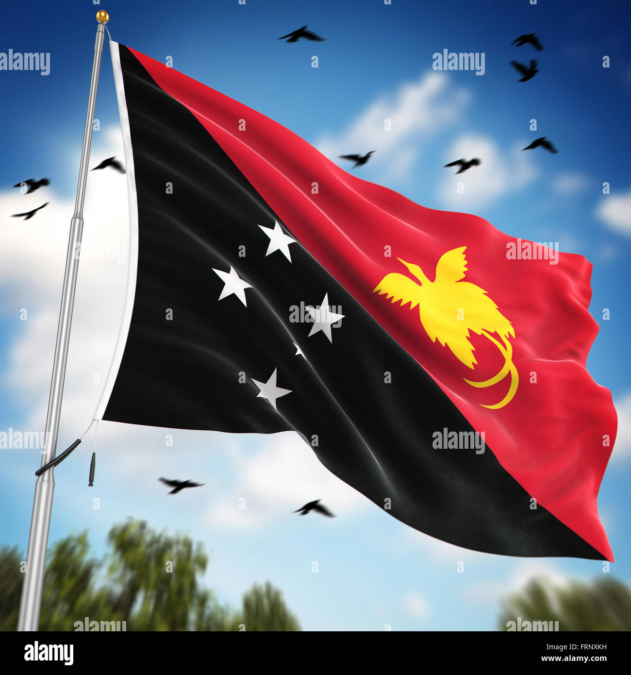 Papua new guinea flag hi-res stock photography and images - Alamy