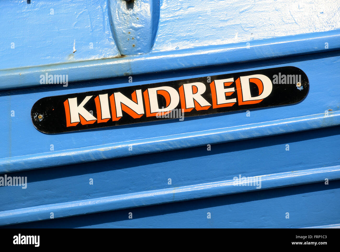 Boulmer beach the traditional fishing coble 'Kindred' Stock Photo - Alamy