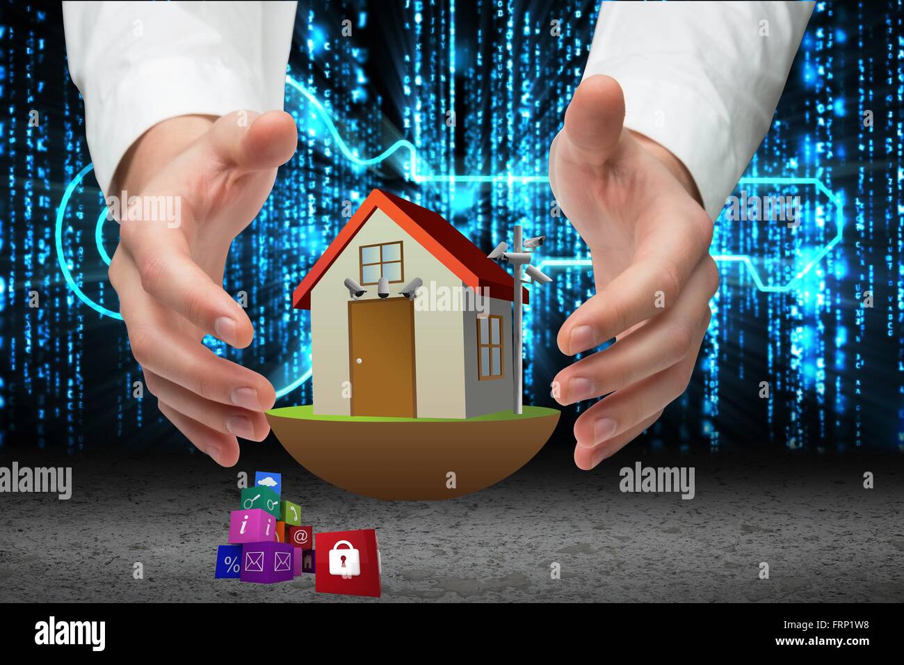 CCTV cameras controlling home security Stock Photo - Alamy