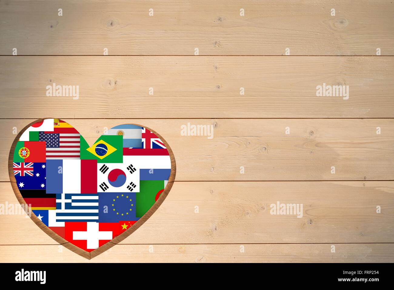 Composite image of flags heart Stock Photo - Alamy