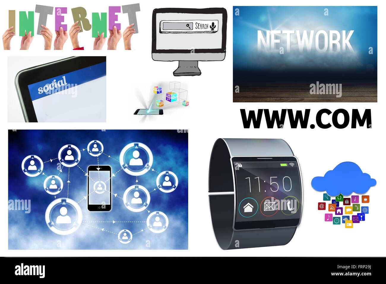 Computer mobile phone collage hi-res stock photography and images - Alamy