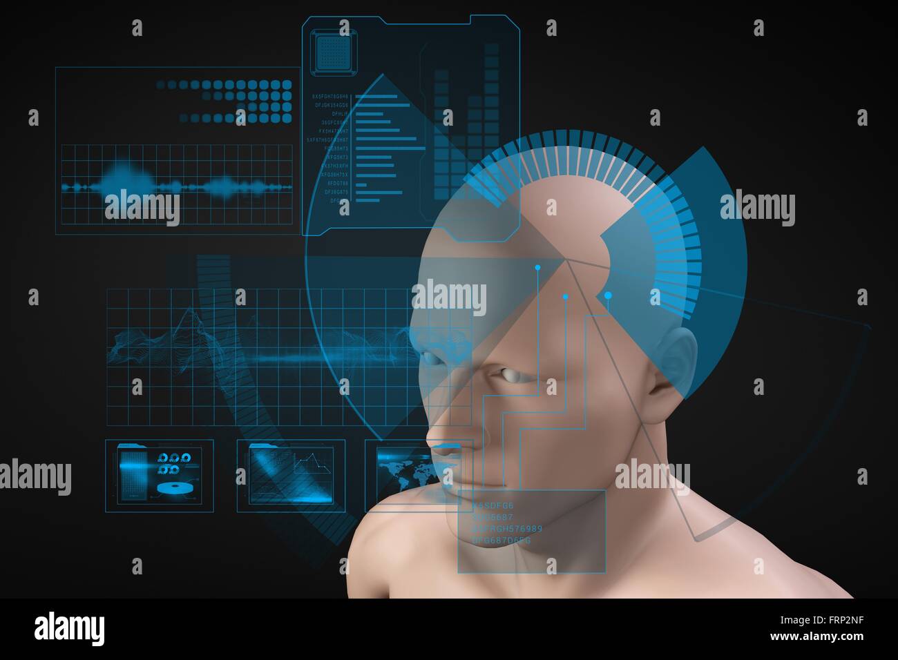 Interface scanning model of head Stock Photo - Alamy
