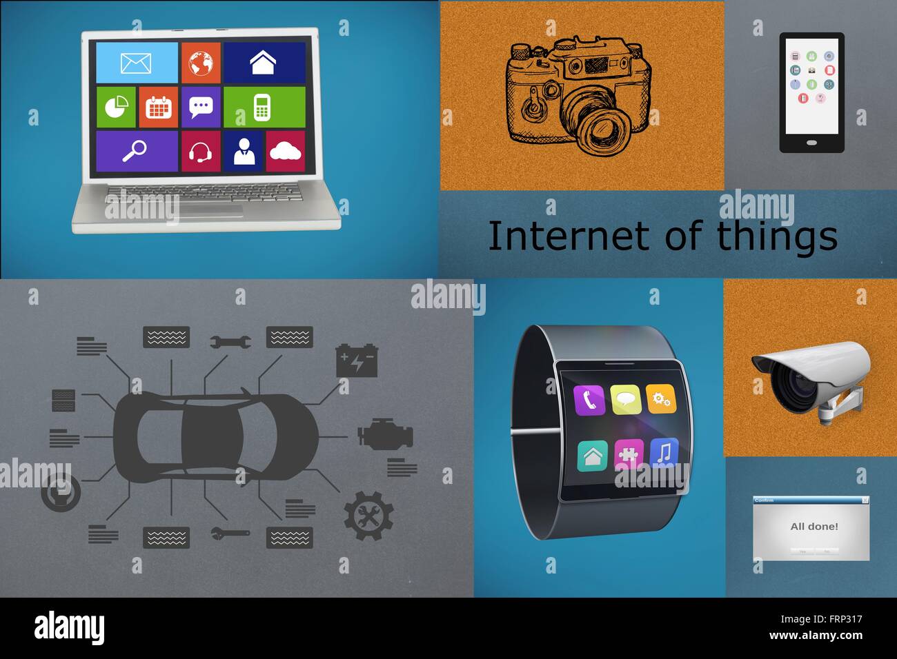 Collage of internet of things Stock Photo - Alamy
