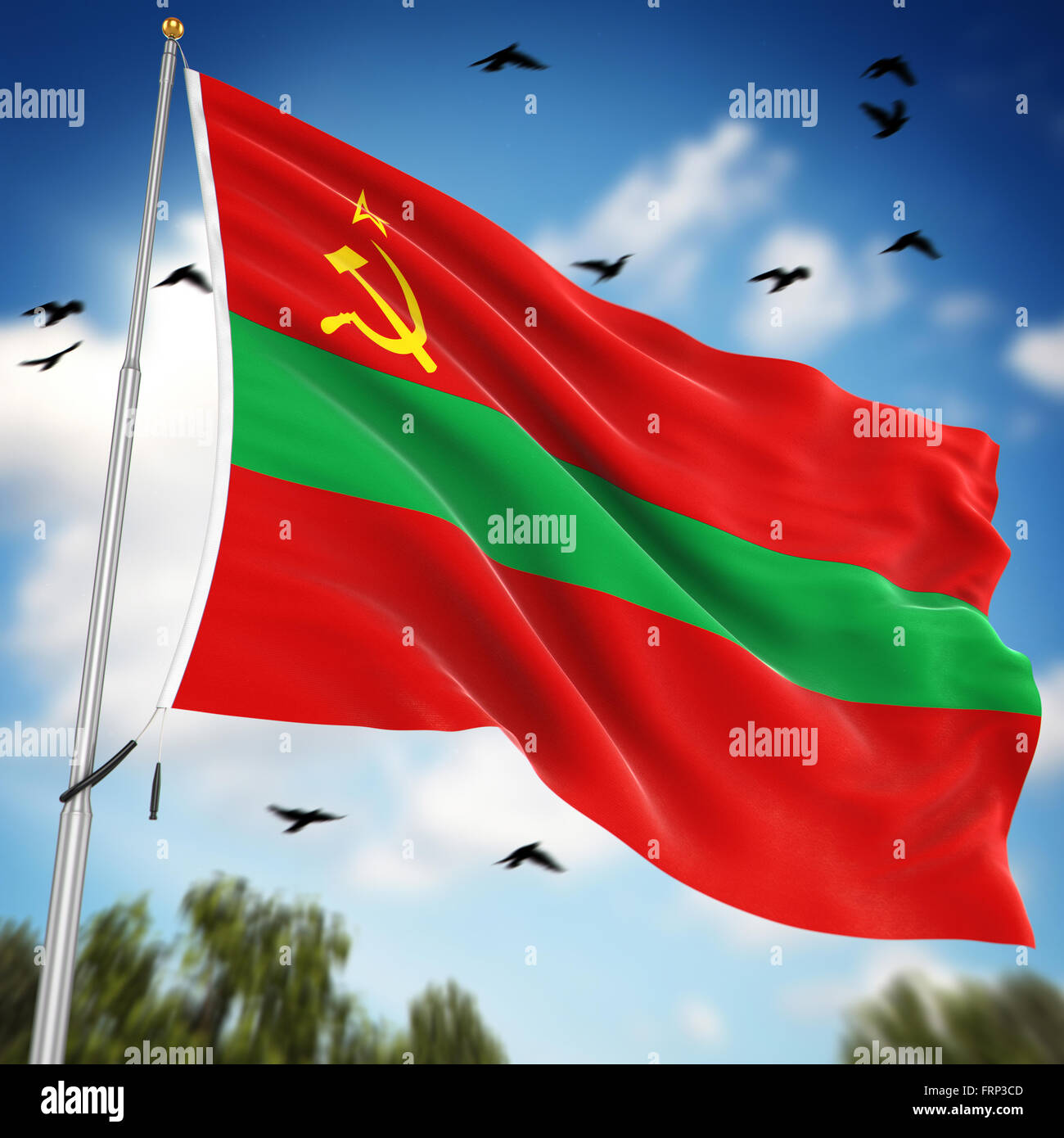 Flag of Transnistria State , This is a computer generated and 3d ...