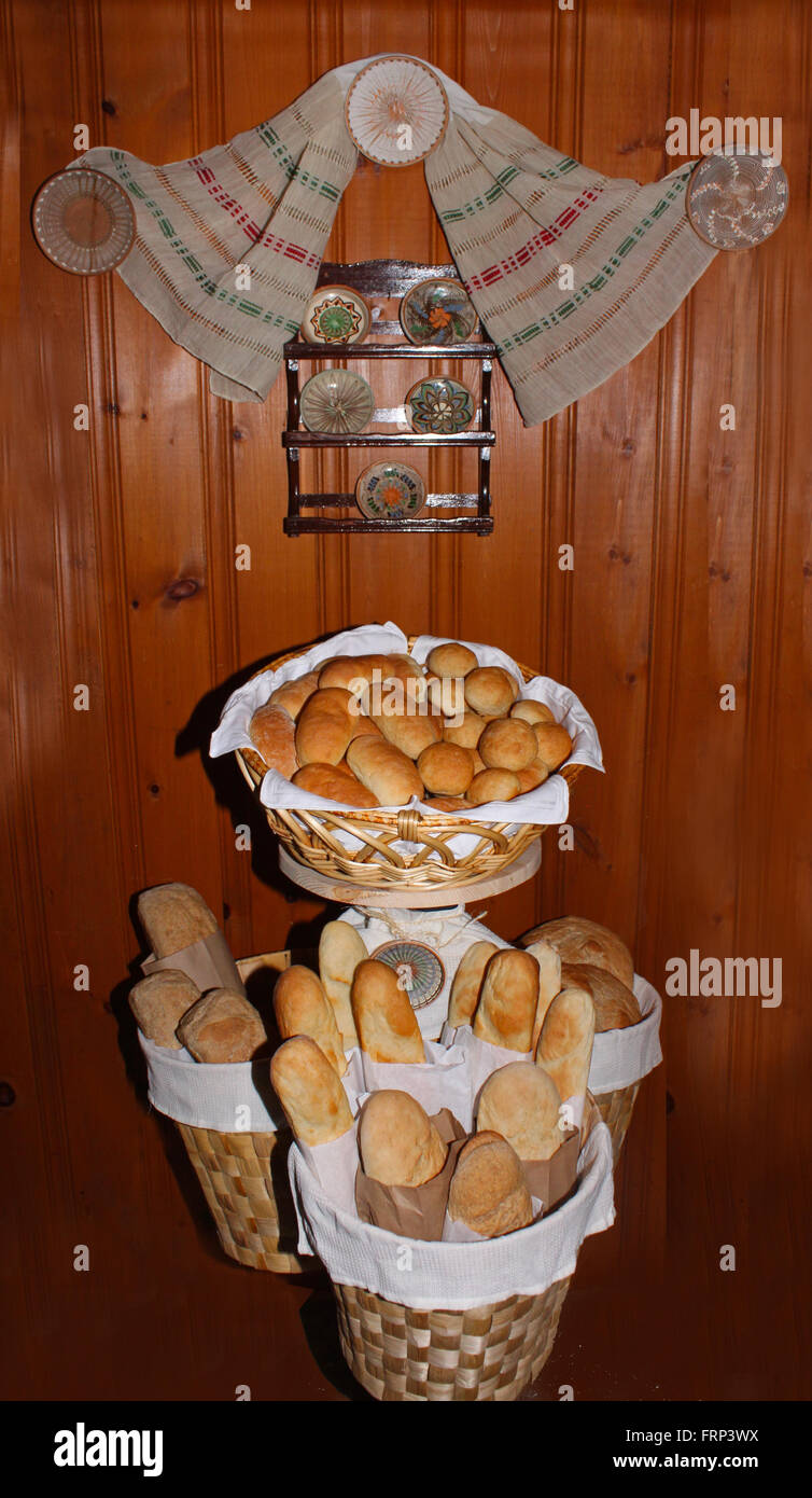 Traditional Romanian bread with red heart decorations Stock Photo - Alamy