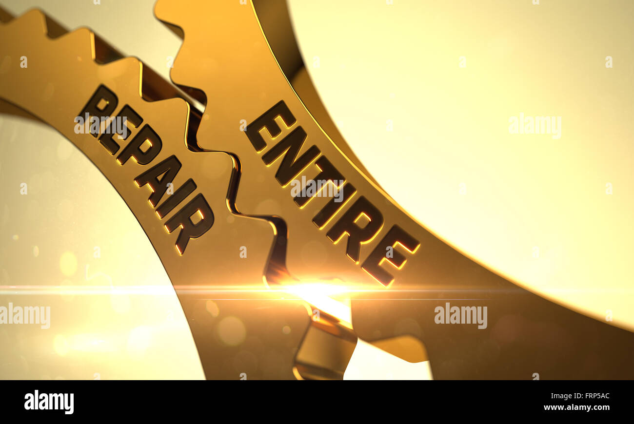Golden metallic cog gears hi-res stock photography and images - Alamy