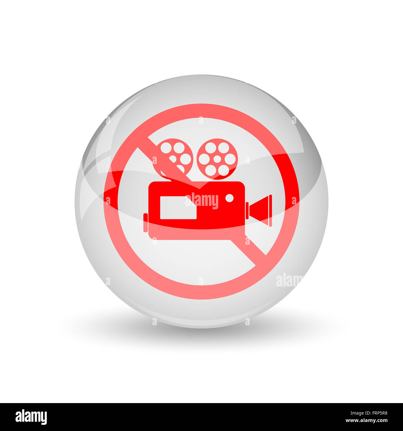 Forbidden video camera icon. Internet button on white background Stock ...